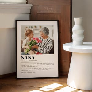 Nana Definition Template: Customizable & Printable Photo Gift. Mothers ...