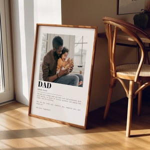 Dad Definition Poster: Customizable Photo Template. Wall Art for Dad ...