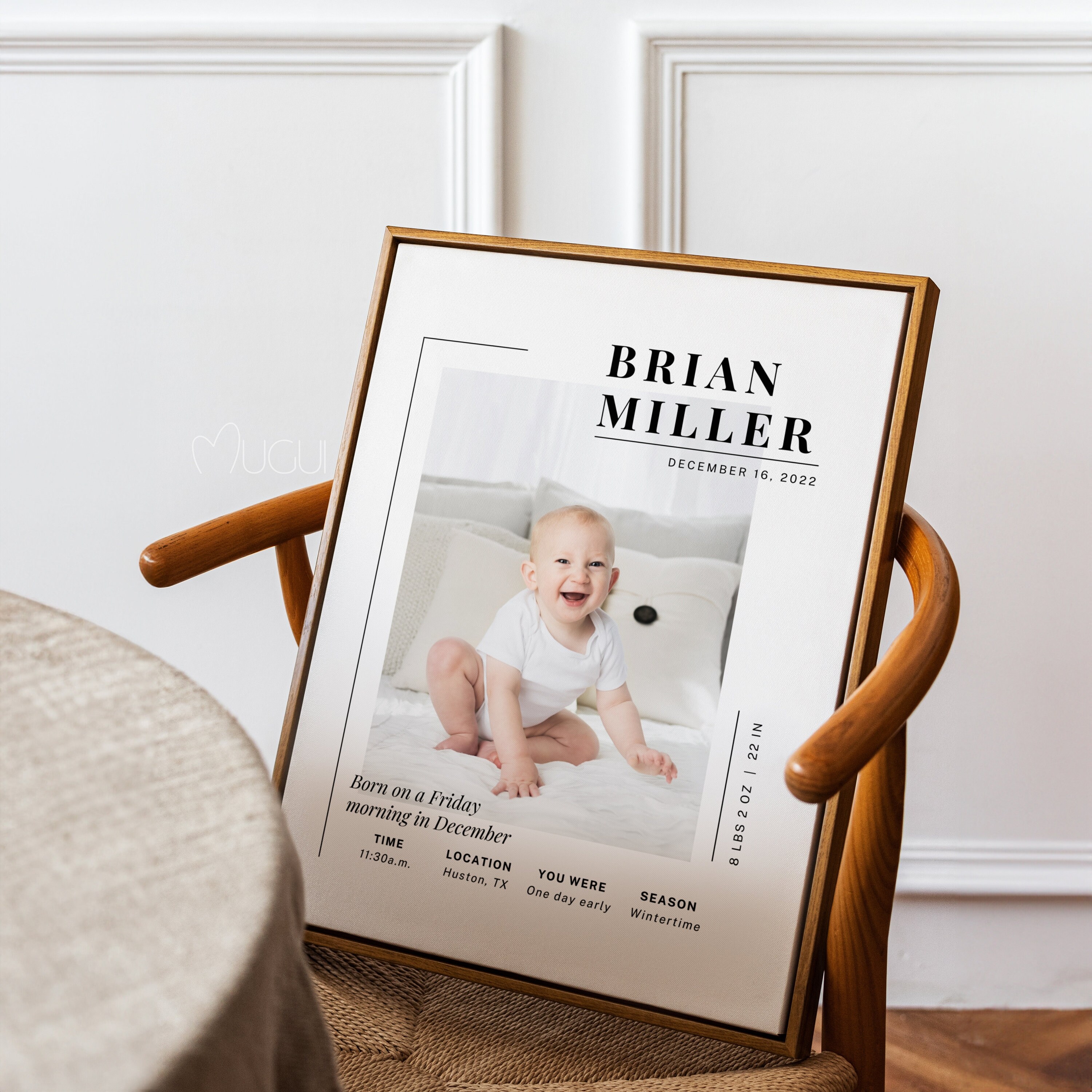 Birth Stats Template With Photo. Birth Stats Poster. Newborn Stats ...