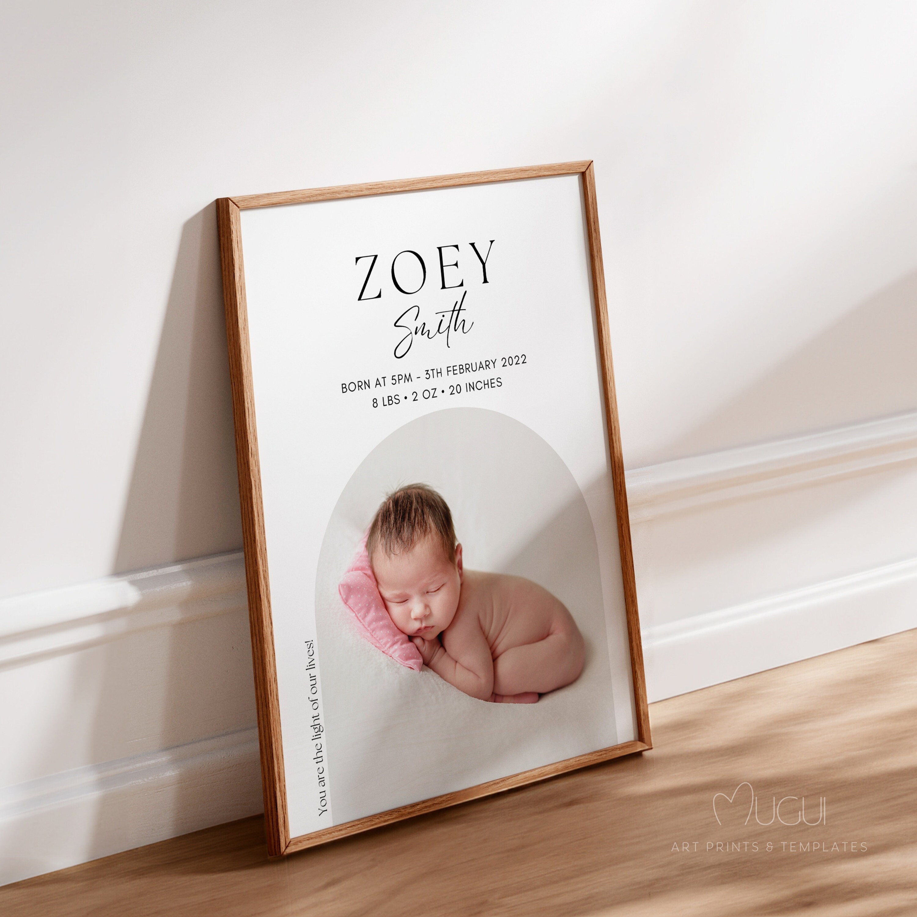 Birth Stats Template With Photo. Birth Stats Poster. Newborn Stats ...