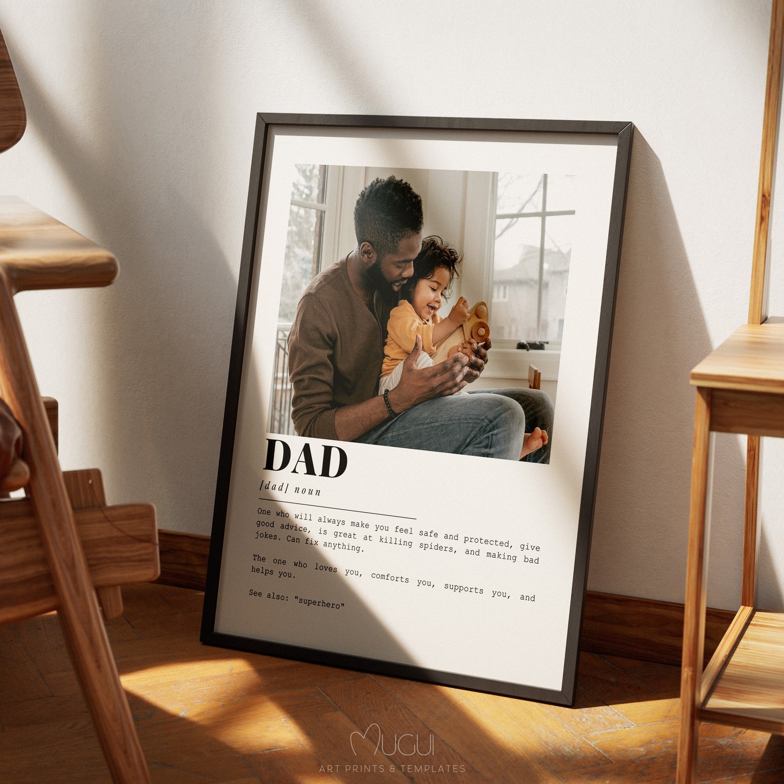 Dad Definition Poster: Customizable Photo Template. Wall Art for Dad ...