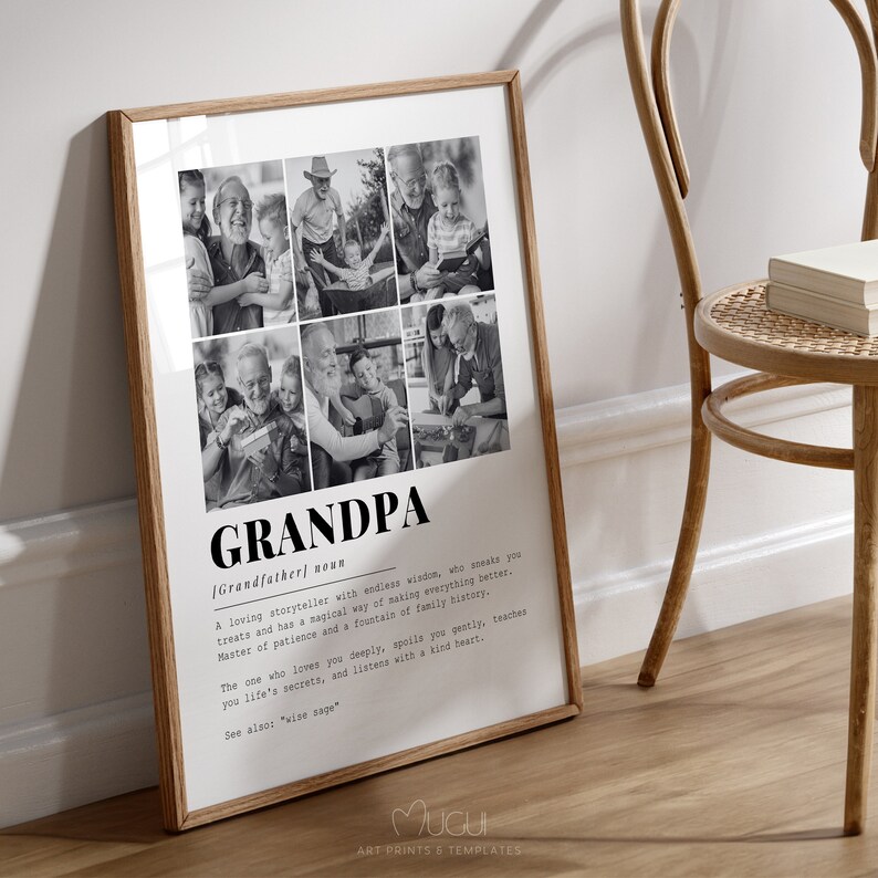 Grandpa Definition Template. Customizable & Printable Photo Collage ...