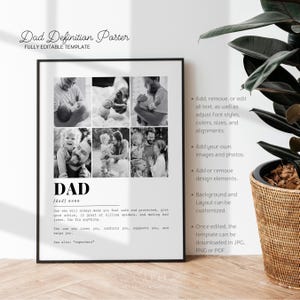 Dad Definition Template. Customizable & Printable Photo Collage Father ...