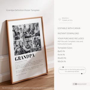Grandpa Definition Template. Customizable & Printable Photo Collage ...