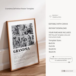 Grandma Definition Template. Customizable & Printable Photo Collage ...