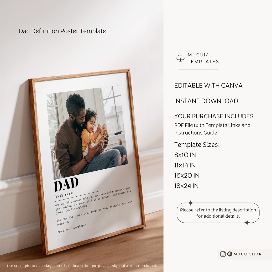 Dad Definition Template. Customizable & Printable Father's Day Poster ...