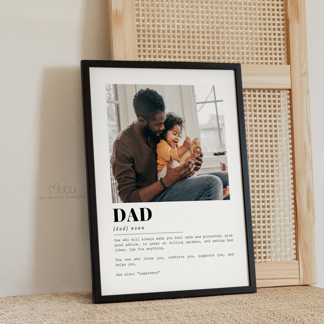 Dad Definition Poster: Customizable Photo Template. Wall Art for Dad ...
