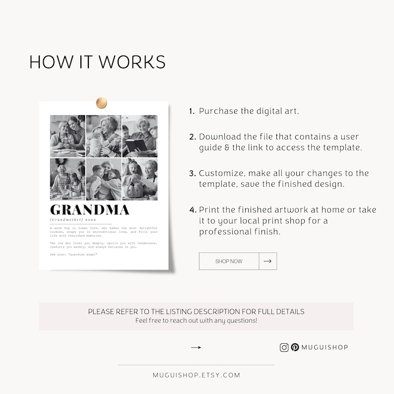 Grandma Definition Template. Customizable & Printable Photo Collage ...