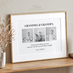 Grandparents Art Print Template: Customizable & Printable Photo Collage ...