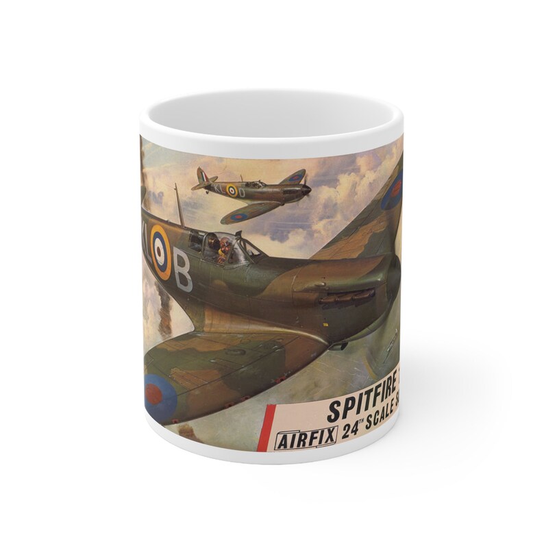 Vintage Airfix Spitfire 1a 1:24 Scale Box Art Ceramic Coffee Cups, 11oz ...