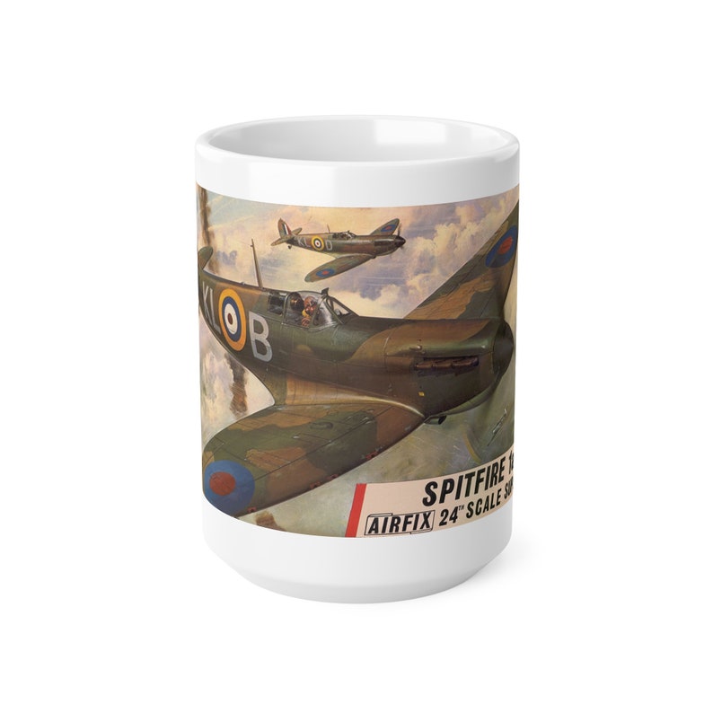 Vintage Airfix Spitfire 1a 1:24 Scale Box Art Ceramic Coffee Cups, 11oz ...