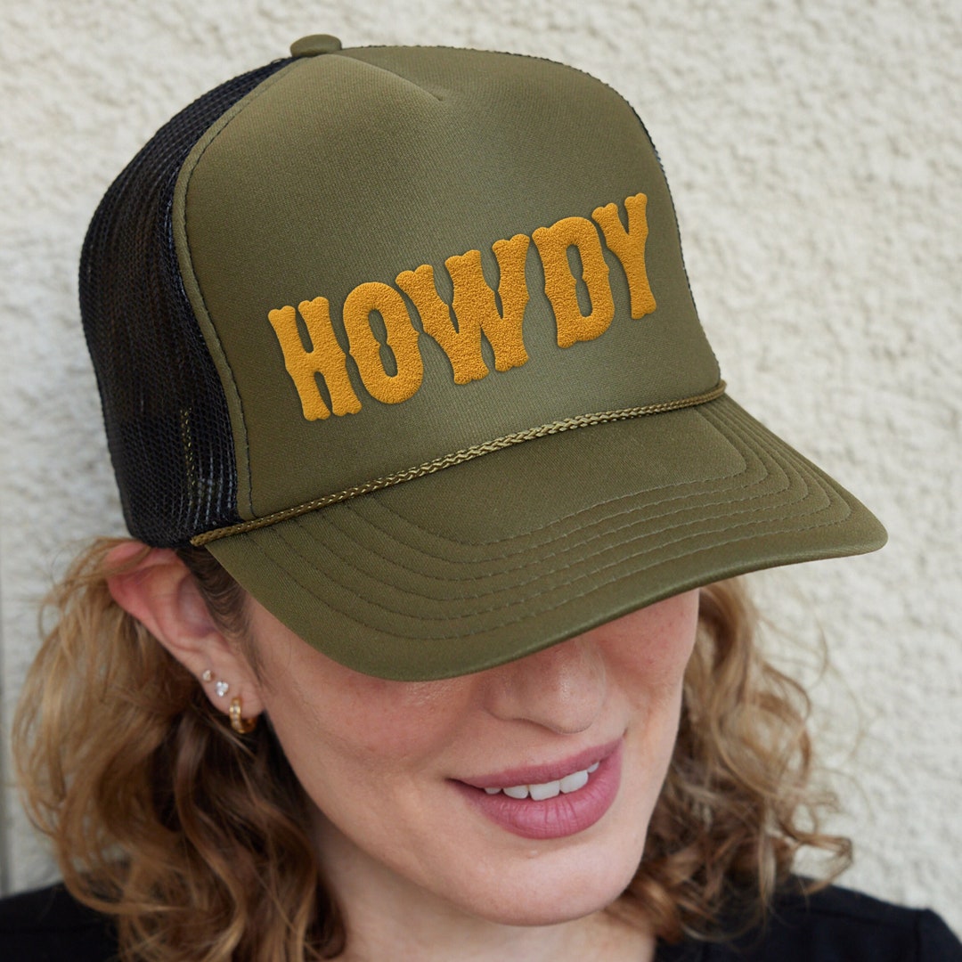 Howdy Trucker Hat, Western Foam Hat, Vintage Cowboy Baseball Hat ...