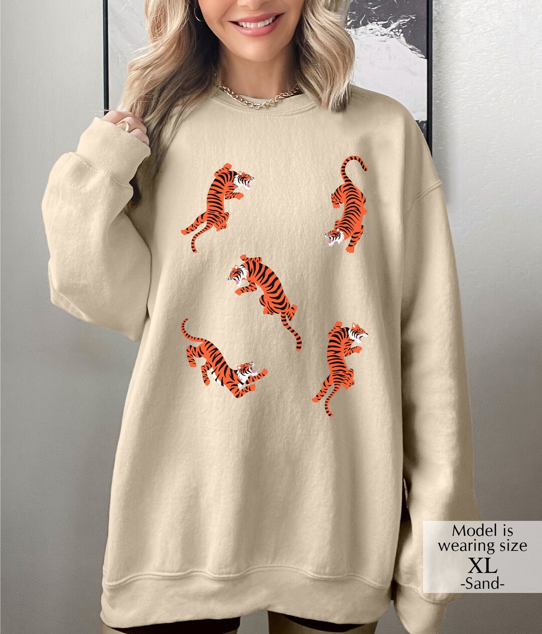 Tiger Sweatshirt, Easy Tiger Sweatshirt, Wild Animal Sweatshirt, Safari Sweatshirt, Jungle ...