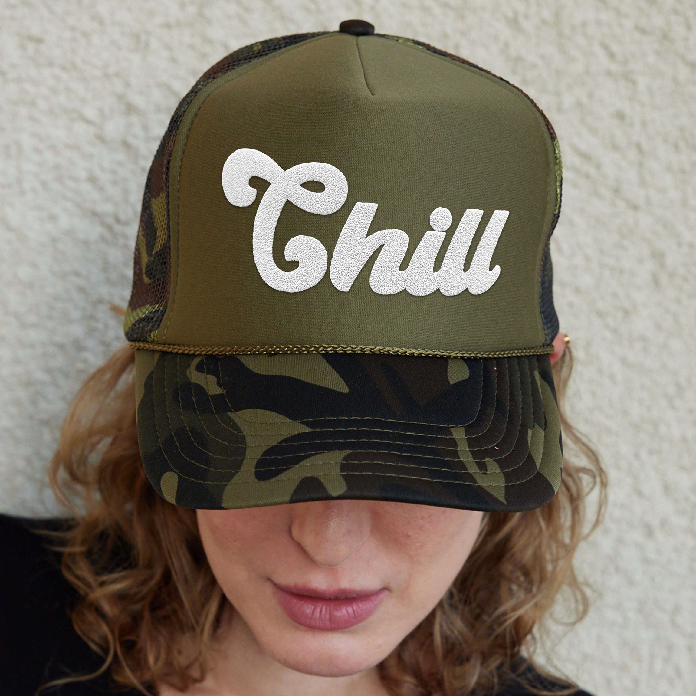Chill Puff Print Trucker Hat Chill Foam Hat Retro Chill - Etsy