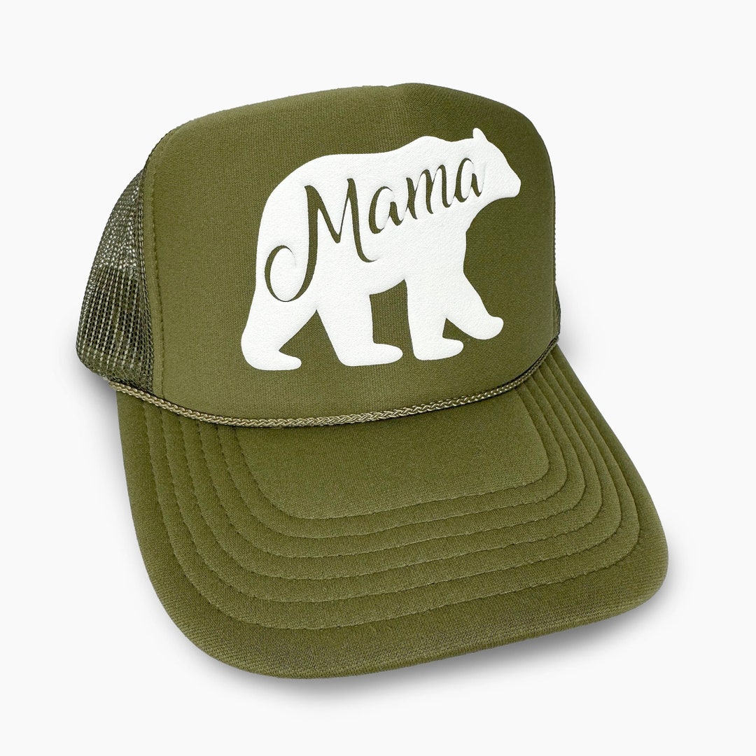 Mama Bear Trucker Hat, Mama Bear Puff Print Hats, Mama Bear Caps - Etsy