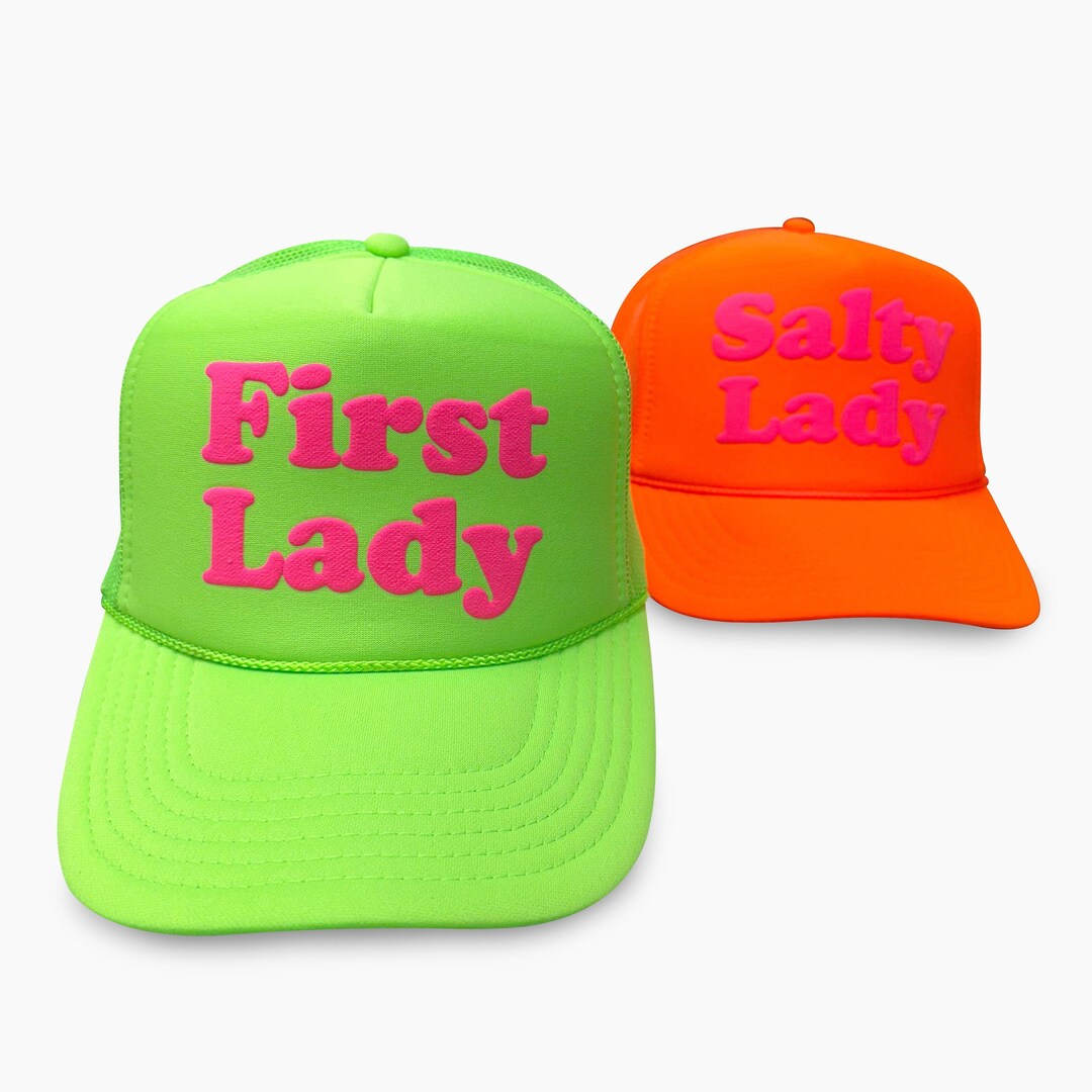 Salty Lady First Lady Puff Print Trucker Hat, Salty Lady Hat, First ...
