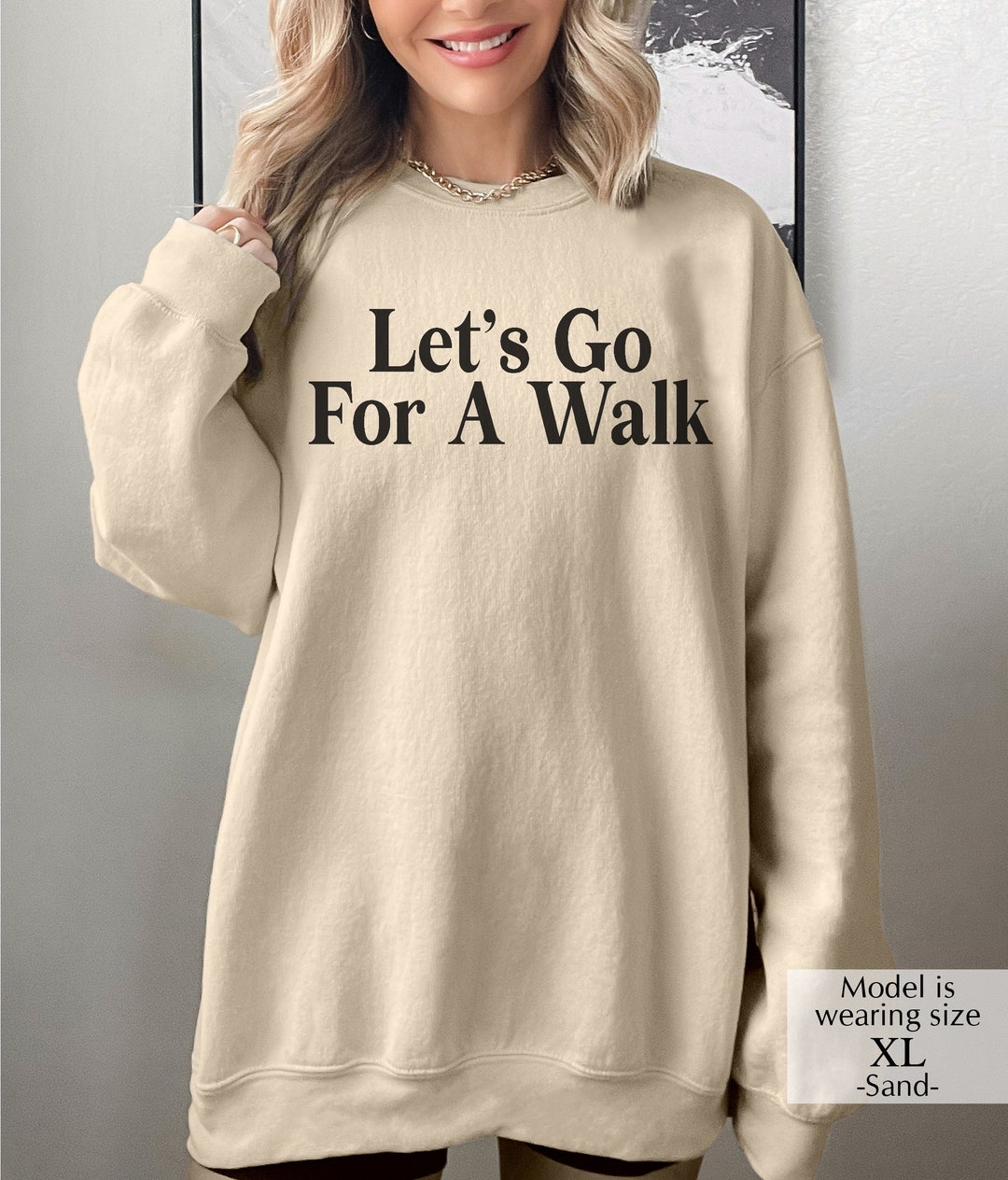 Let's Go for a Walk Sweatshirt, Hiking Sweatshirt, Jogging Sweatshirt ...