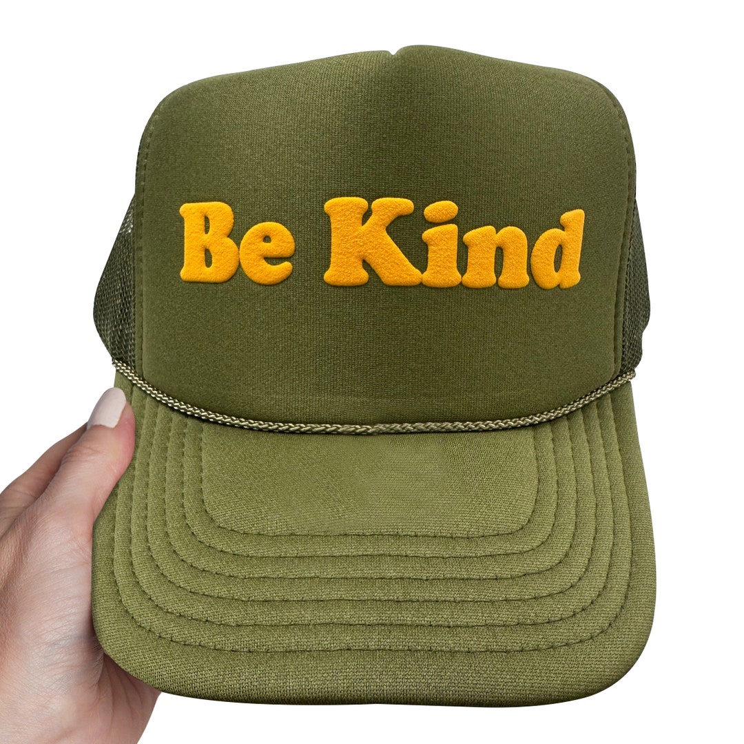 Be Kind Puff Print Trucker Hat, Be Kind Hat - Etsy
