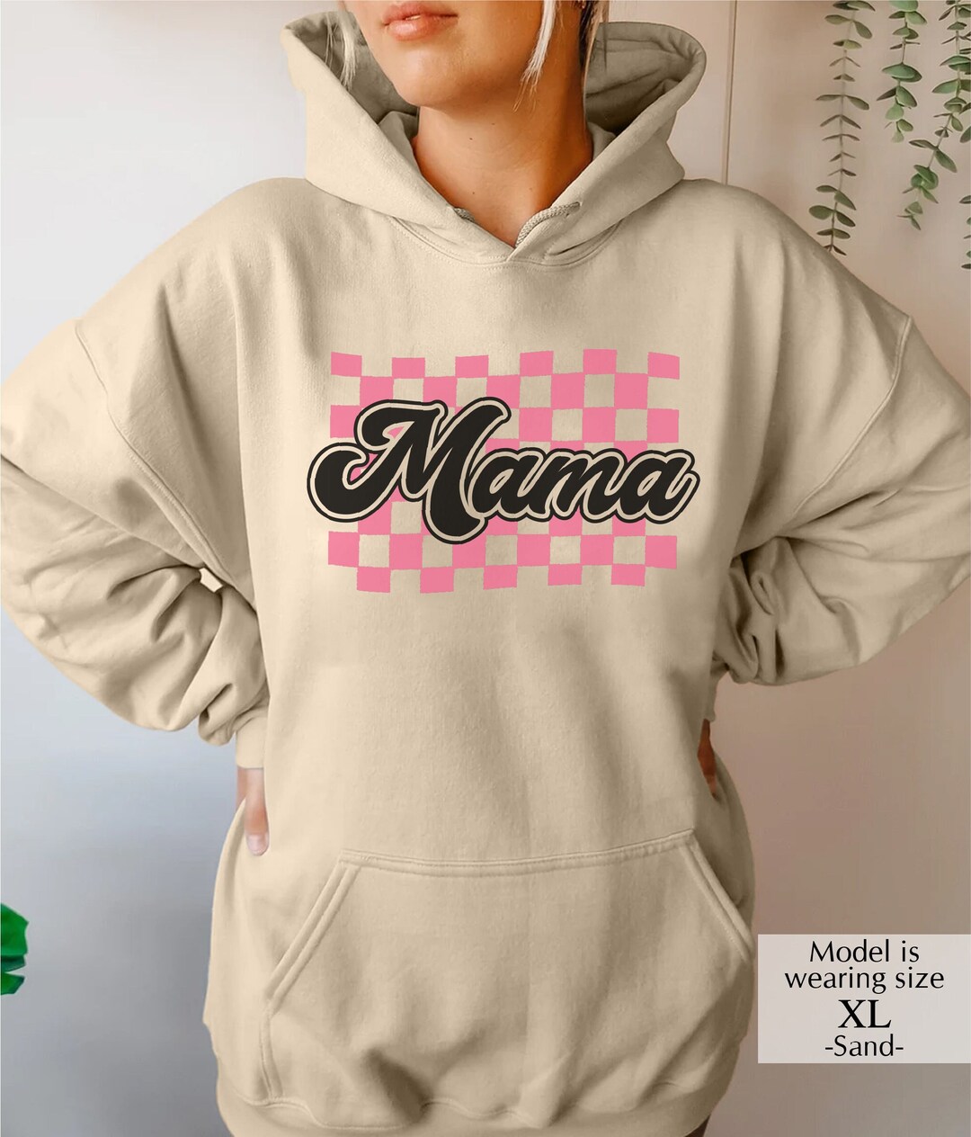 Checker Mama Hoodie, Mama Hooded Sweatshirt, Mother's Day Gift ...
