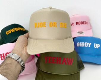 Ride or Die Brown & Tan Foam Trucker Hat - Etsy