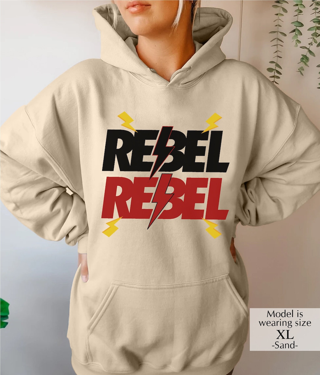 Rebel Rebel Hoodies, Lightning Bolt Hooded Sweatshirt, Band Sweatshirt ...