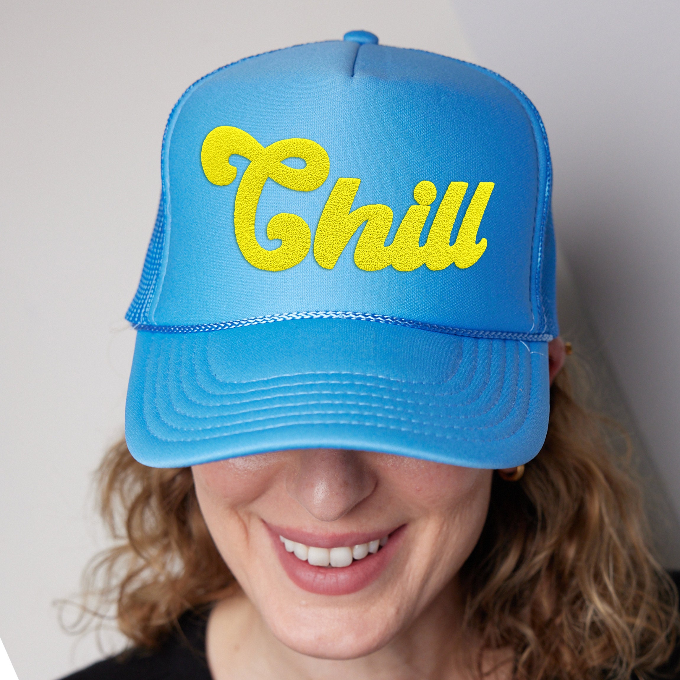 Chill Puff Print Trucker Hat Chill Foam Hat Retro Chill - Etsy