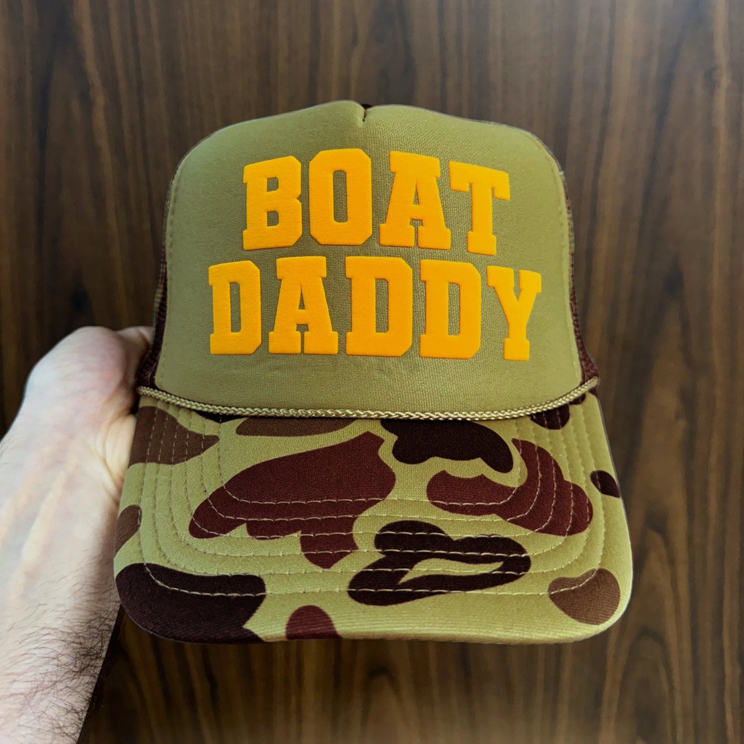 Boat Daddy Trucker Hat, Boat Daddy Puff Print Hat, Boat Daddy Caps - Etsy