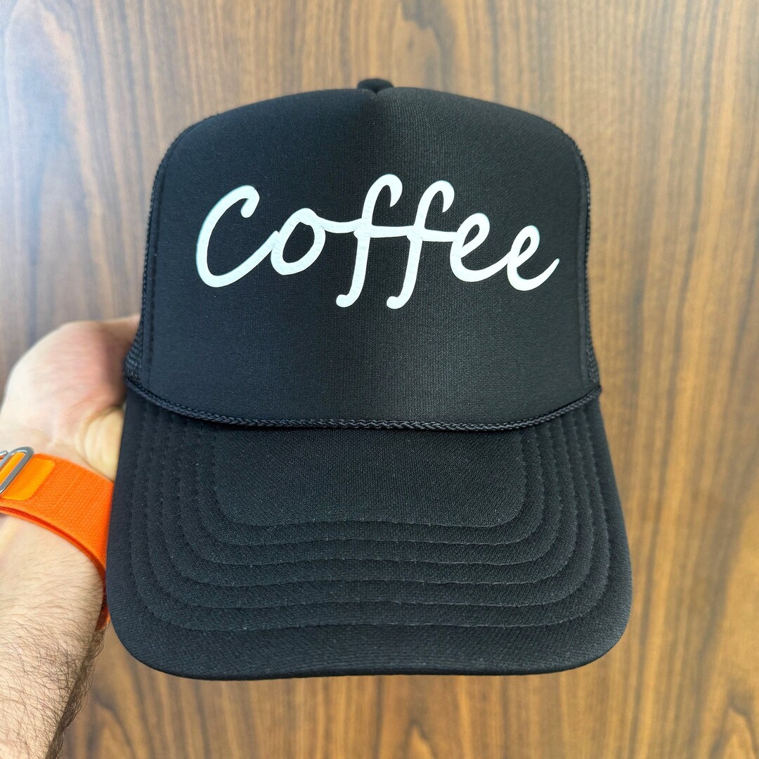 Coffee Trucker Hat, Coffee Puff Print Hat, Coffee Caps - Etsy