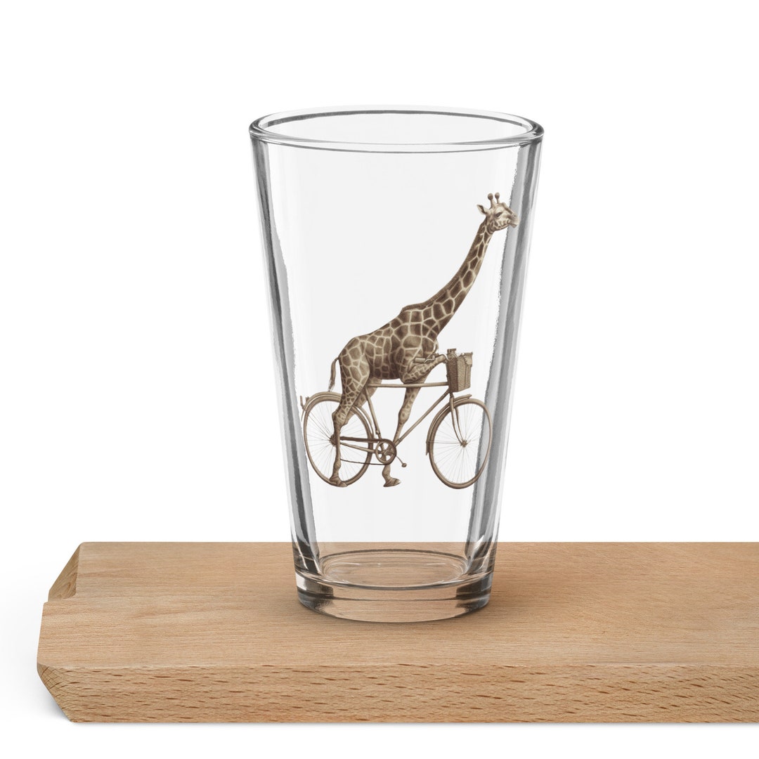 Giraffe on a Bike Shaker Glass | Fun and Whimsical Barware - Shaker ...