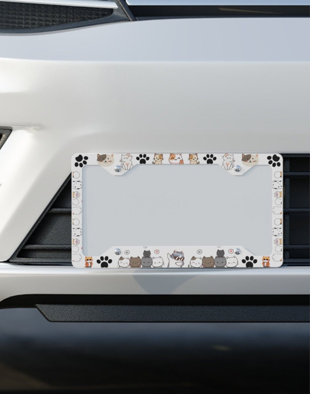 Cats License Plate Frame, Kittens Plate Frame, Cat Lovers, Metal ...