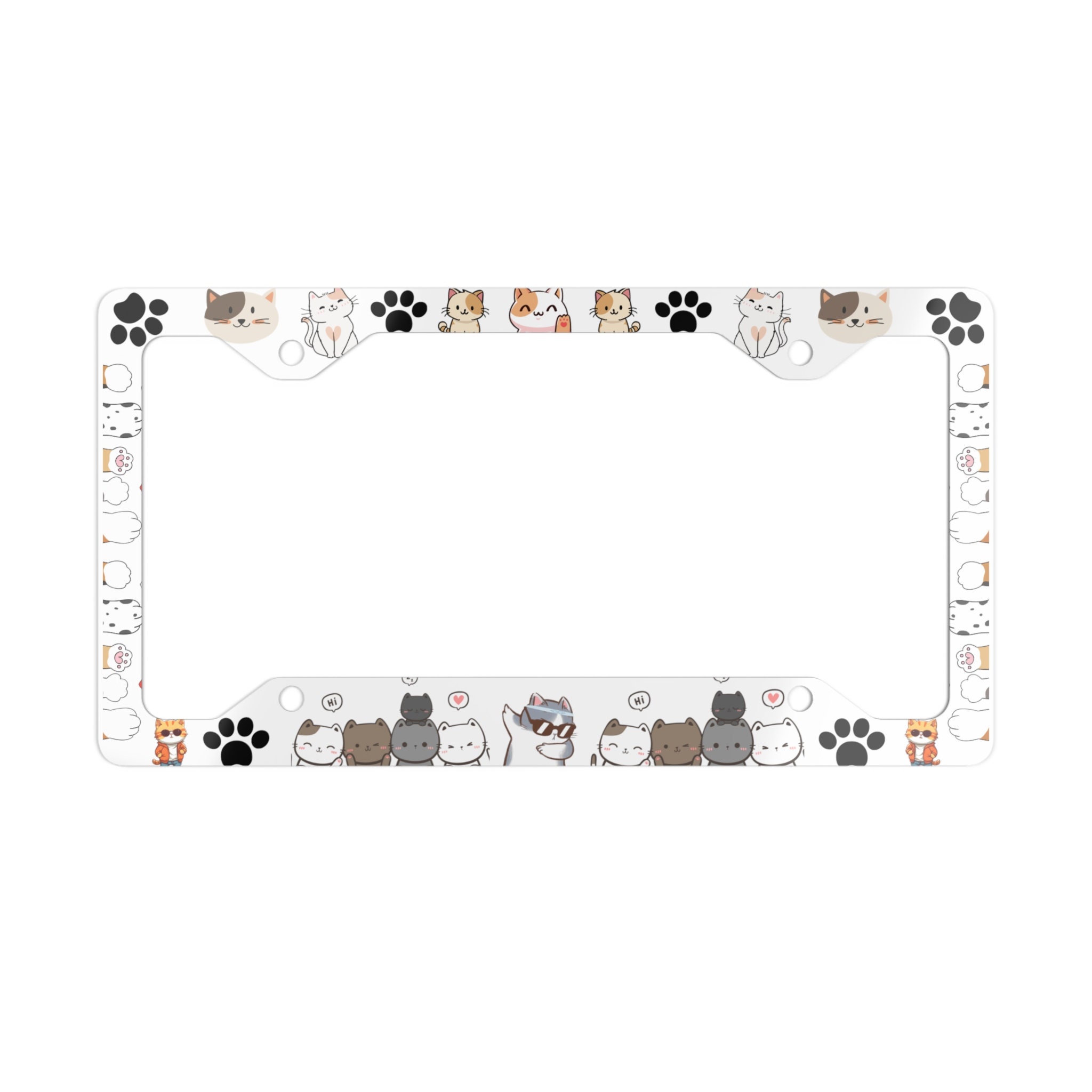 Cats License Plate Frame, Kittens Plate Frame, Cat Lovers, Metal ...
