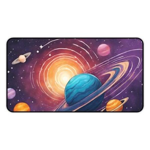 Desk Mat, Computer Pad, Laptop Mat, Space Scene Mat, Planets Desk Mat ...