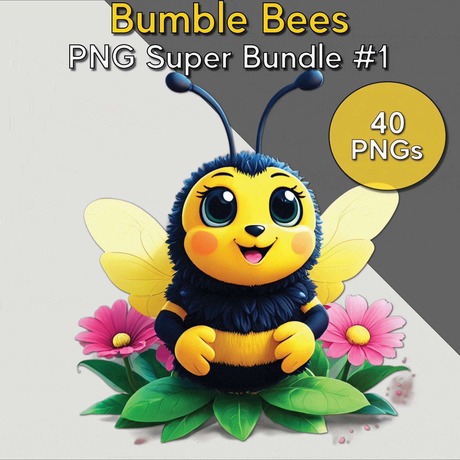 Bumble Bees Clipart Bundle – 40 PNG Designs (digital Download) - Etsy