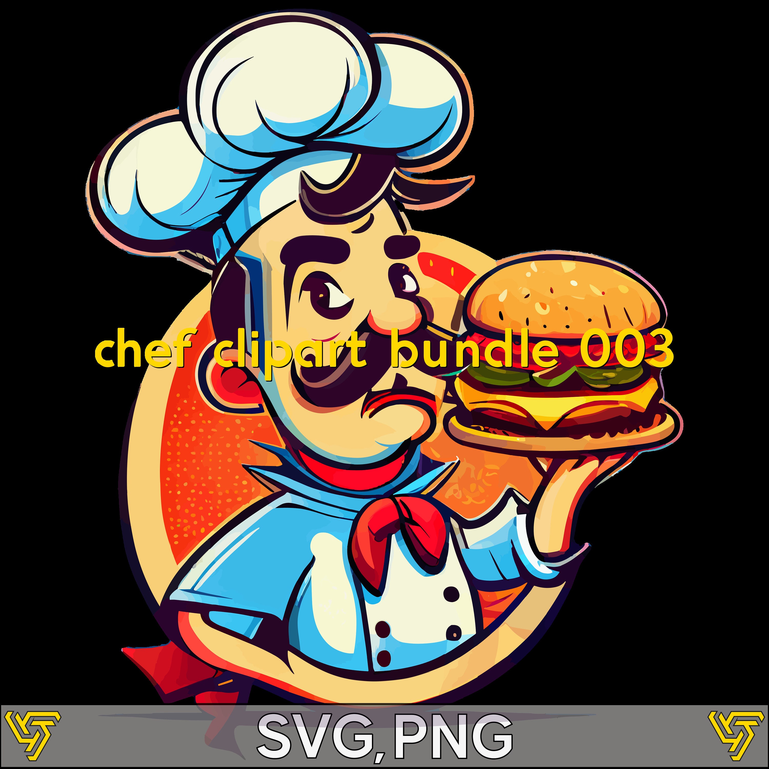 Adorable Chef Clipart Bundle 003 8 SVG and 8 High Resolution - Etsy