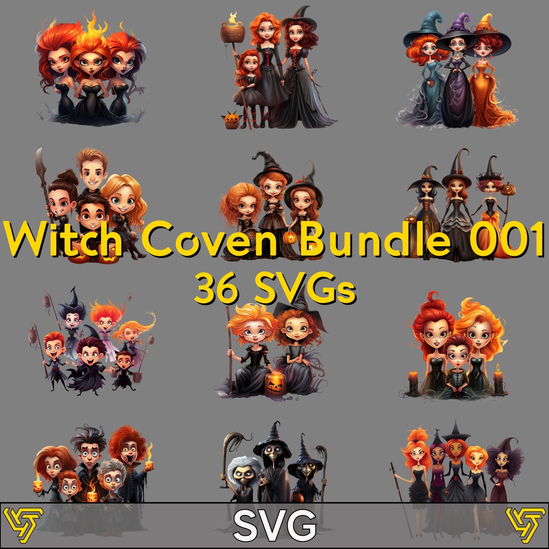 Witch Coven Clipart Bundle 001 SVG Bundle Instant Download - Etsy