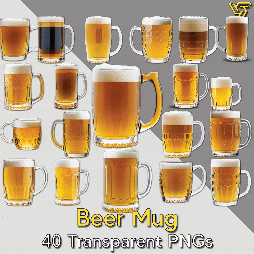 40 Beer Mug PNG Clipart Bundle #1 | 300 DPI Transparent PNG | Digital ...