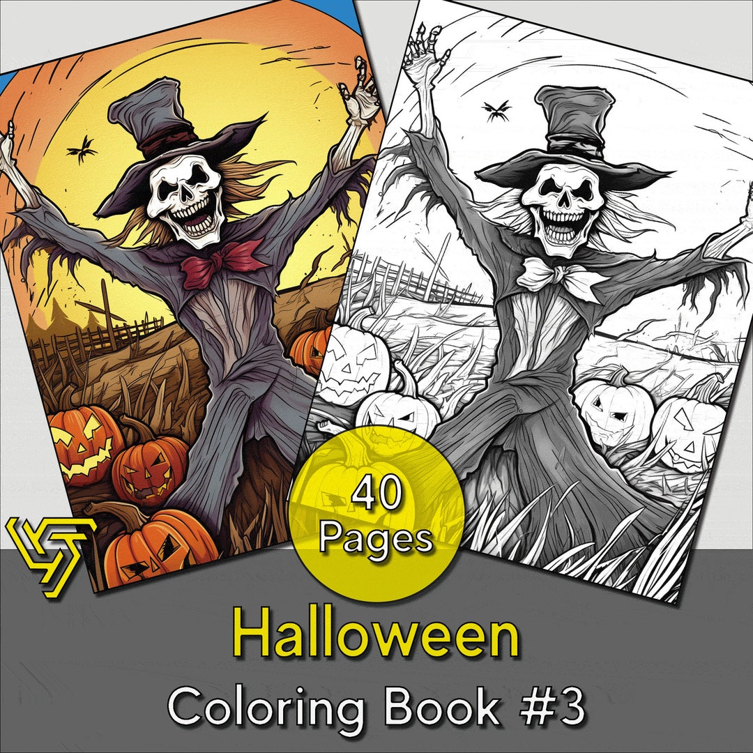 Spook-tacular Halloween Coloring Book #3 - 40 Delightfully Scary ...