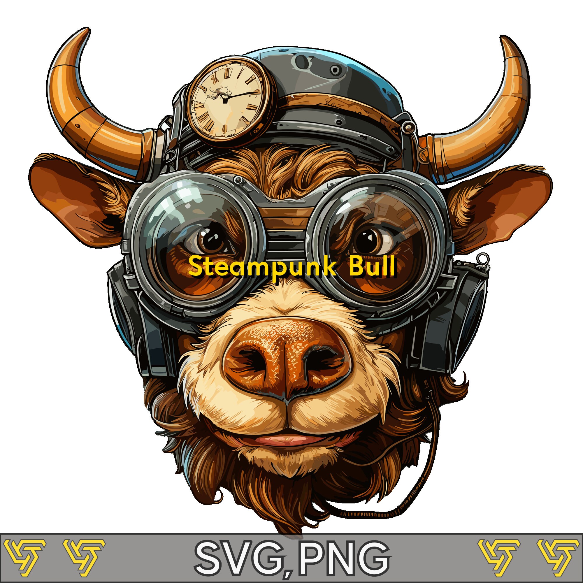 Steampunk Bull Clipart Bundle 8 Designs in Each Steampunk - Etsy