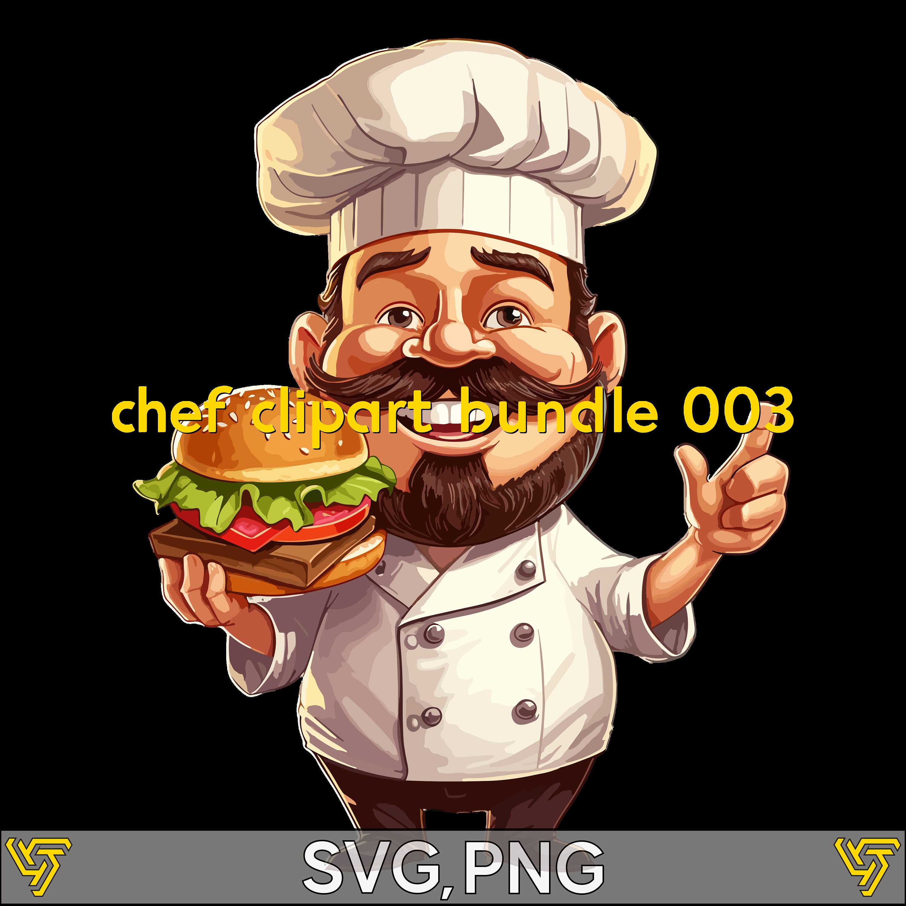 Adorable Chef Clipart Bundle 003 8 SVG and 8 High Resolution - Etsy