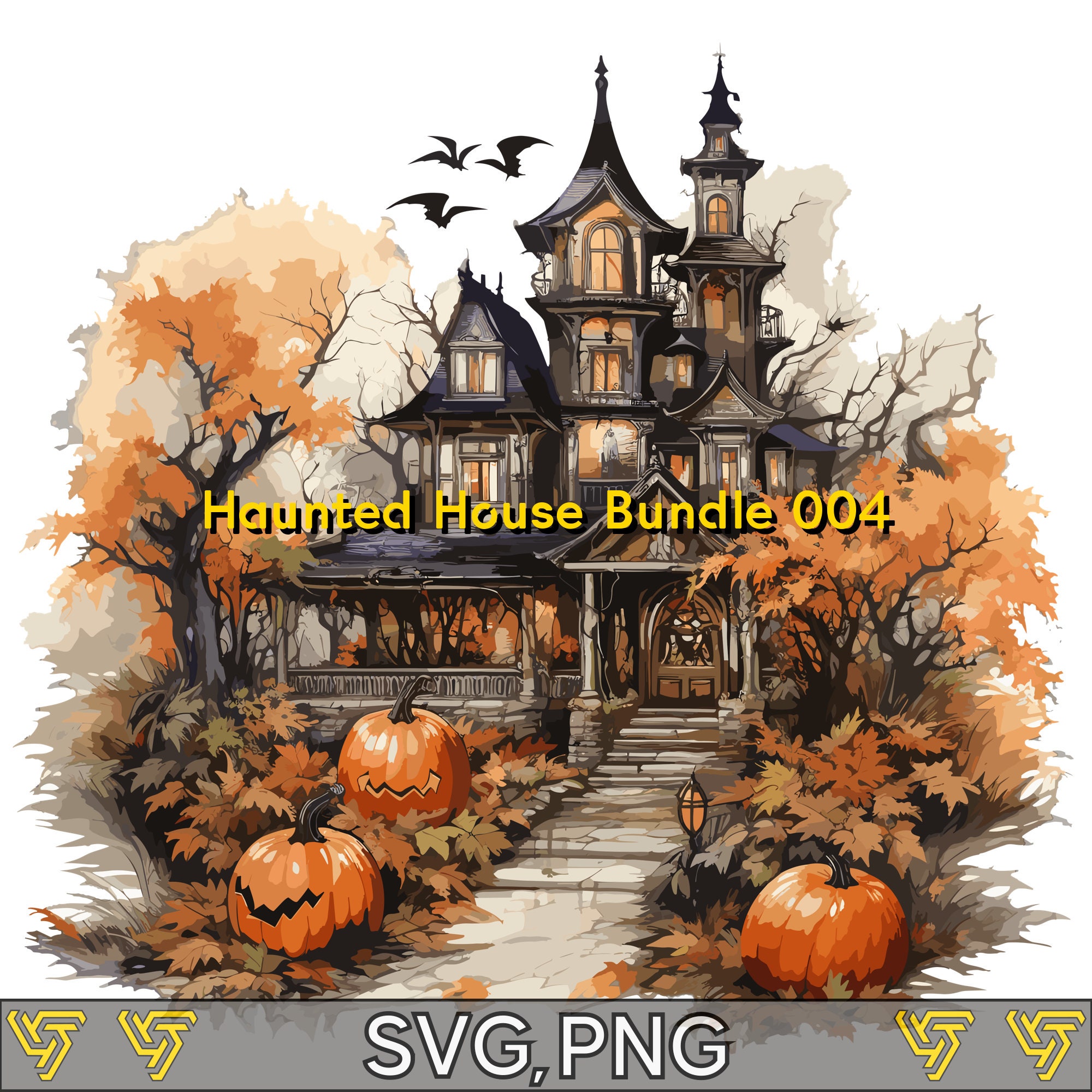 Halloween Haunted House Clipart Bundle 004 With 6 Designs in - Etsy