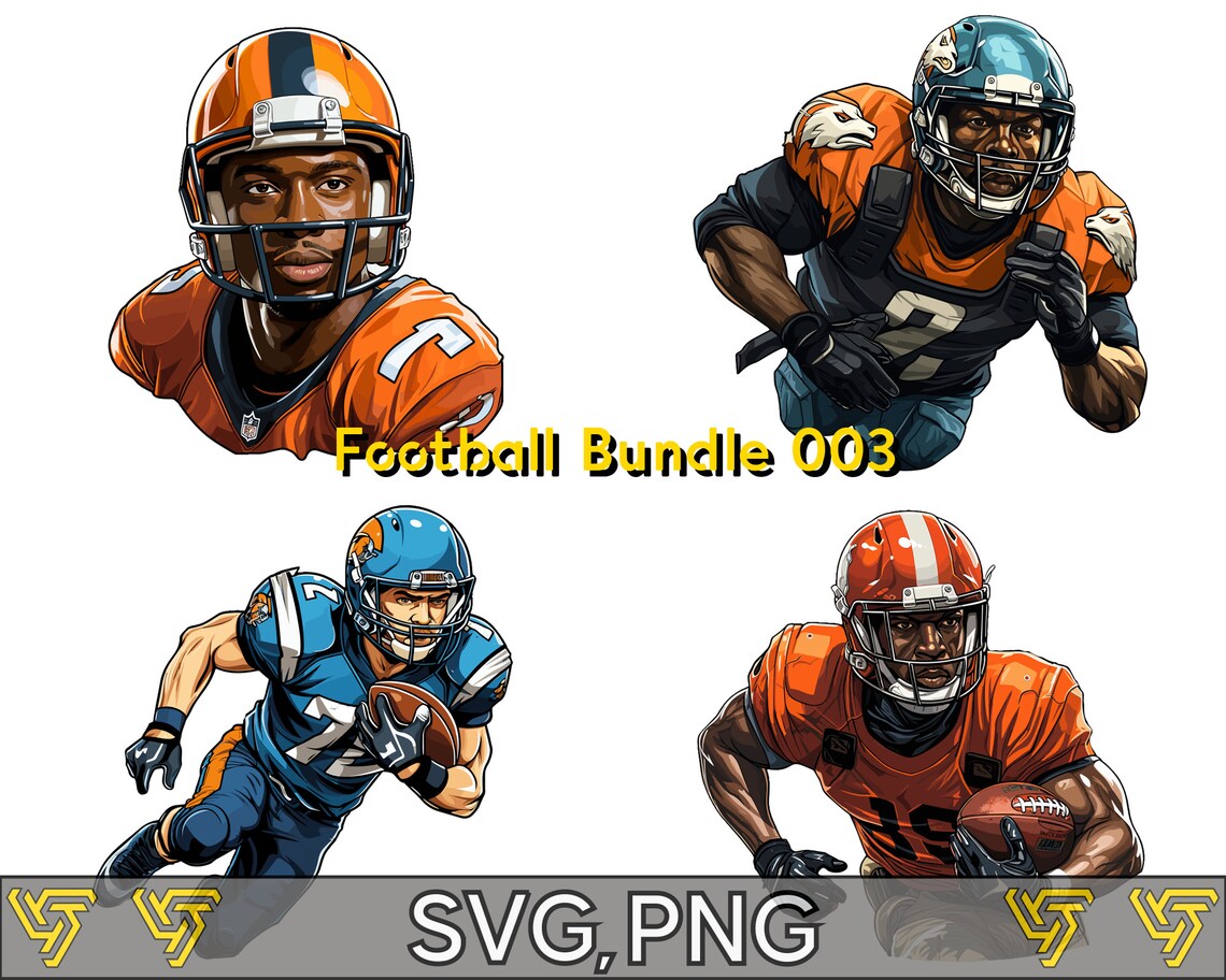 Football Clipart Bundle 003 8 Designs in Each Football SVG Bundle and ...
