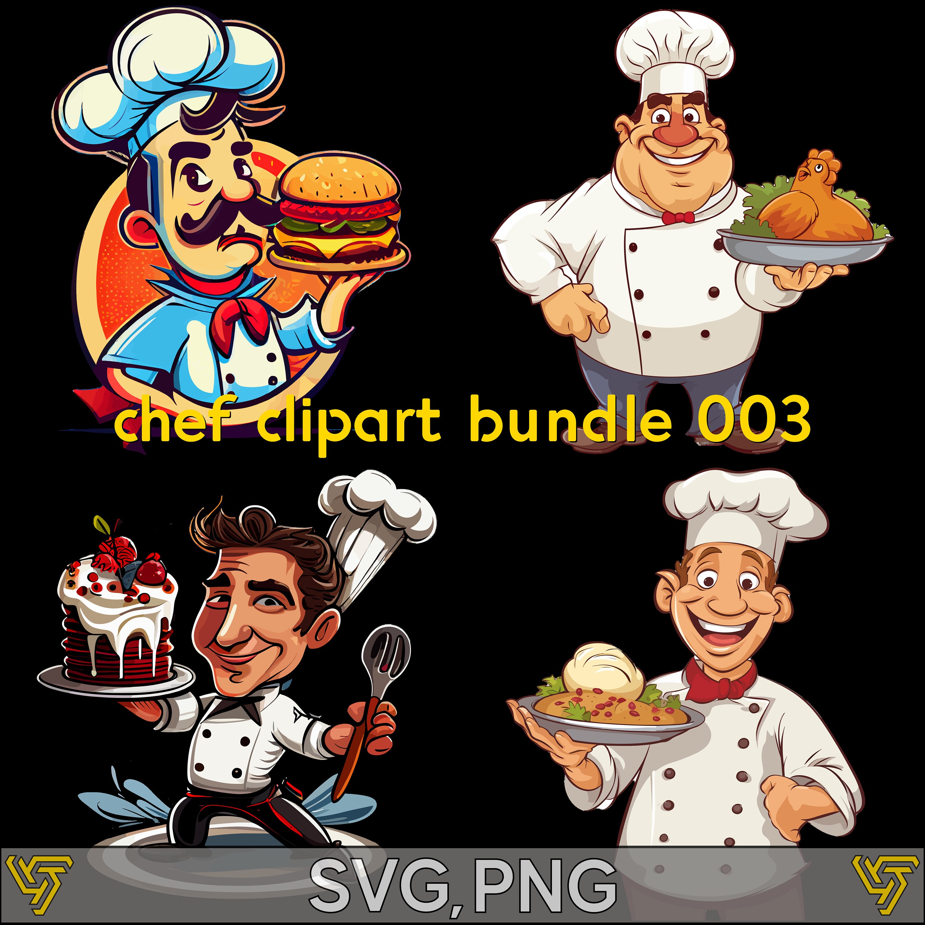 Adorable Chef Clipart Bundle 003 8 SVG and 8 High Resolution - Etsy