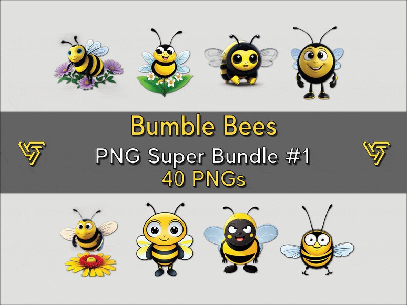 Bumble Bees PNG Bundle 1 Instantly Download Your Sublimation Friendly ...