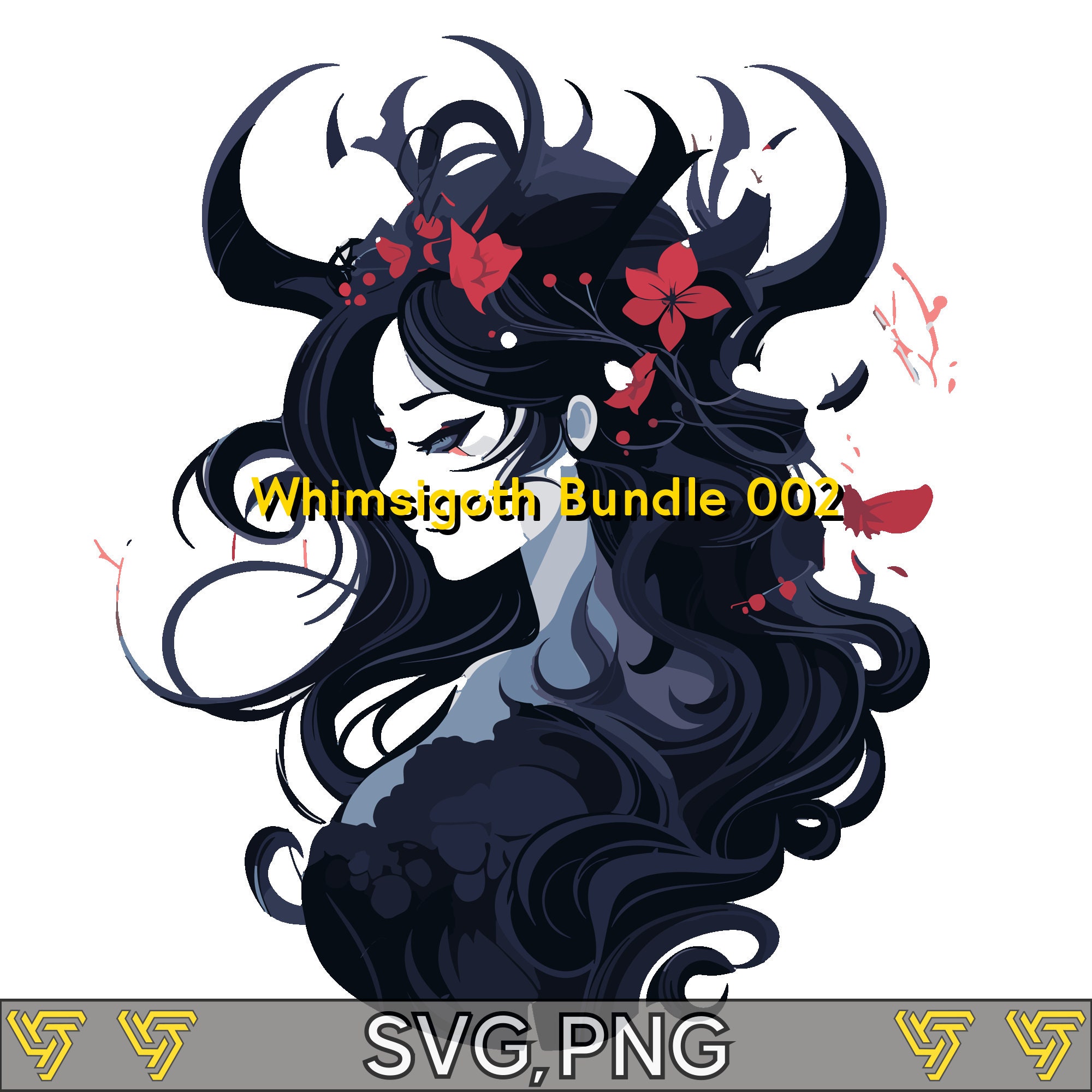 Whimsigoth Clipart Bundle 002 6 PNG and 6 SVG Instant - Etsy