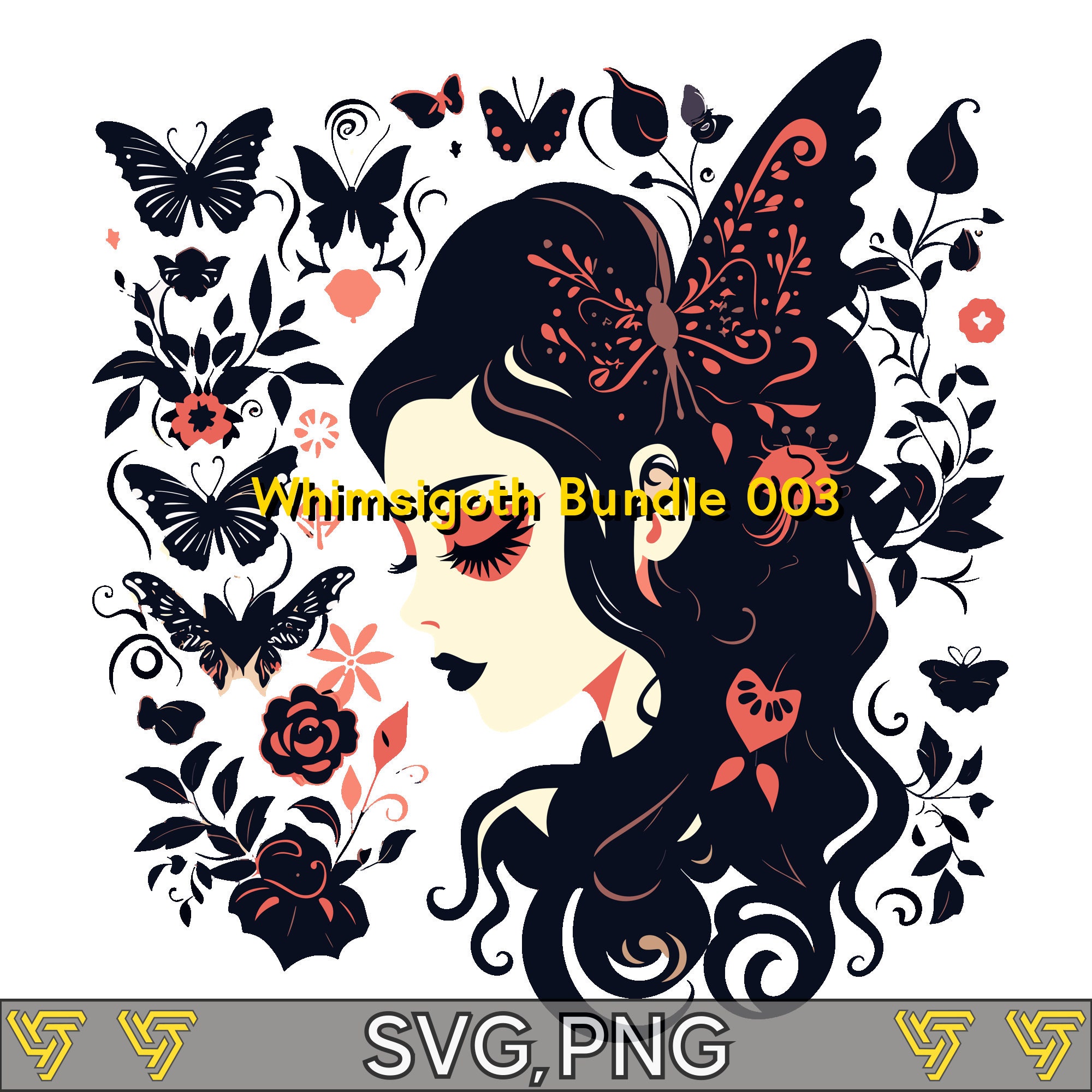 Whimsigoth Clipart Bundle 003 6 PNG and 6 SVG Instant - Etsy