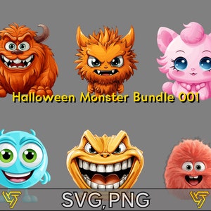 Halloween Monster Clipart Bundle 001 With 6 Designs in Our SVG Bundle ...