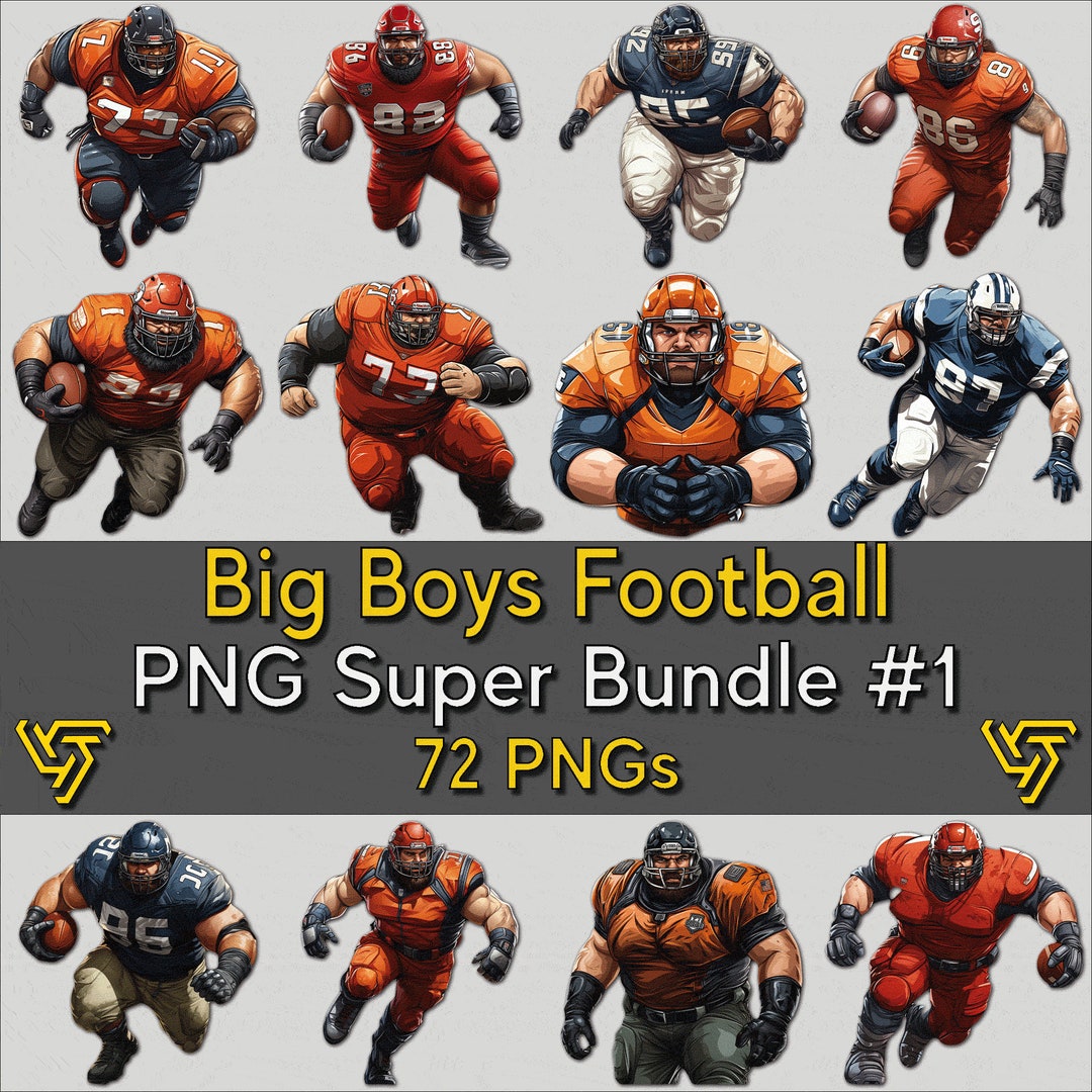 Big Boys Football Clipart Bundle #1 | Instantly Download Our Football ...