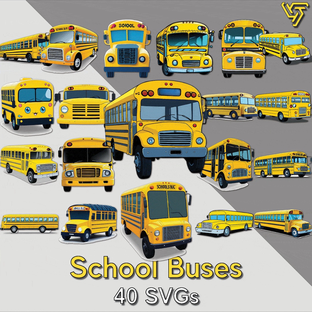 40 School Bus SVG Bundle | Clipart for Back to School, Digital Download ...