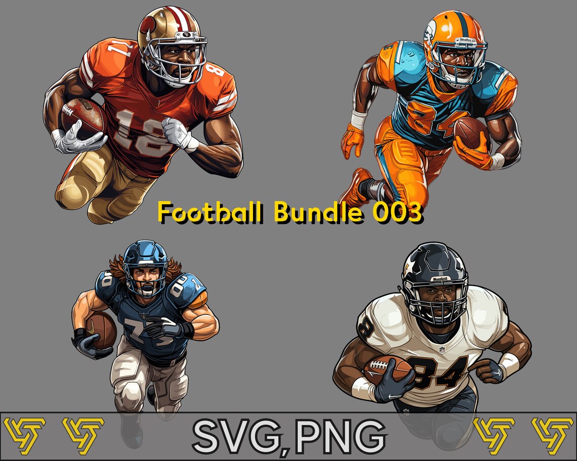 Football Clipart Bundle 003 8 Designs in Each Football SVG Bundle and ...