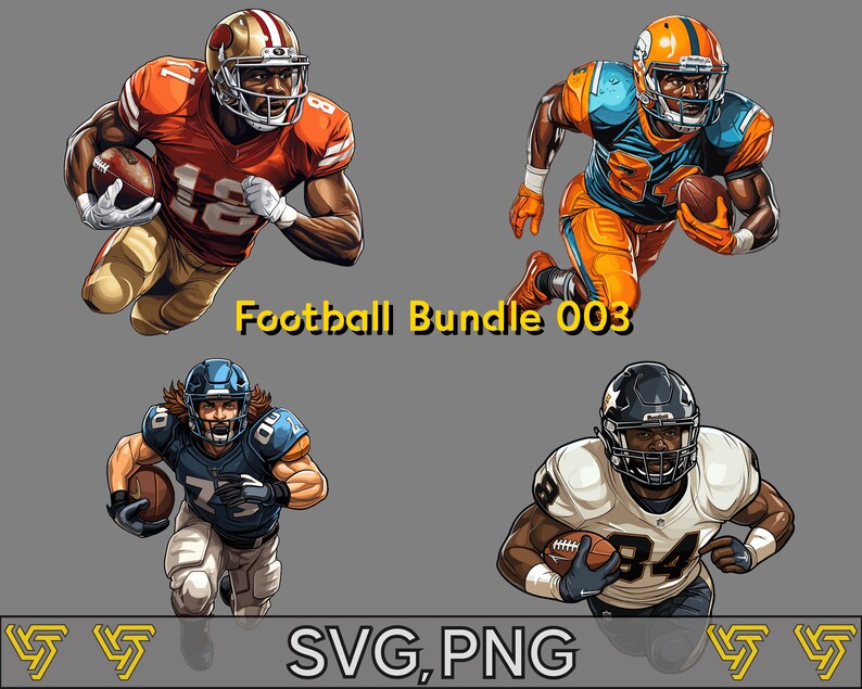 Football Clipart Bundle 003 | 8 Designs in Each Football SVG Bundle and ...